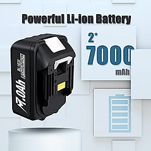 TURPOW 7.0Ah Replacement for Makita 18V Batteries BL1815 BL1830 BL1840 BL1850 BL1860 194205-3 LXT-400 for Makita 18Volt Batteries LXT Lithium ion Cordless Power Tools with 2 Packs Wall Mount Holder