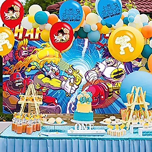 Akedo Ultimate Backdrop Birthday Banner for The Arcade Warriors Birthday Party Supplies Cartoon Akedo Ultimate Photograph Background Photo Booth 5x3ft Orange