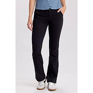 UNIONBAY womens Heather Slash Pocket Stretch Uniform Bootcut Pants, New Black, 9 US