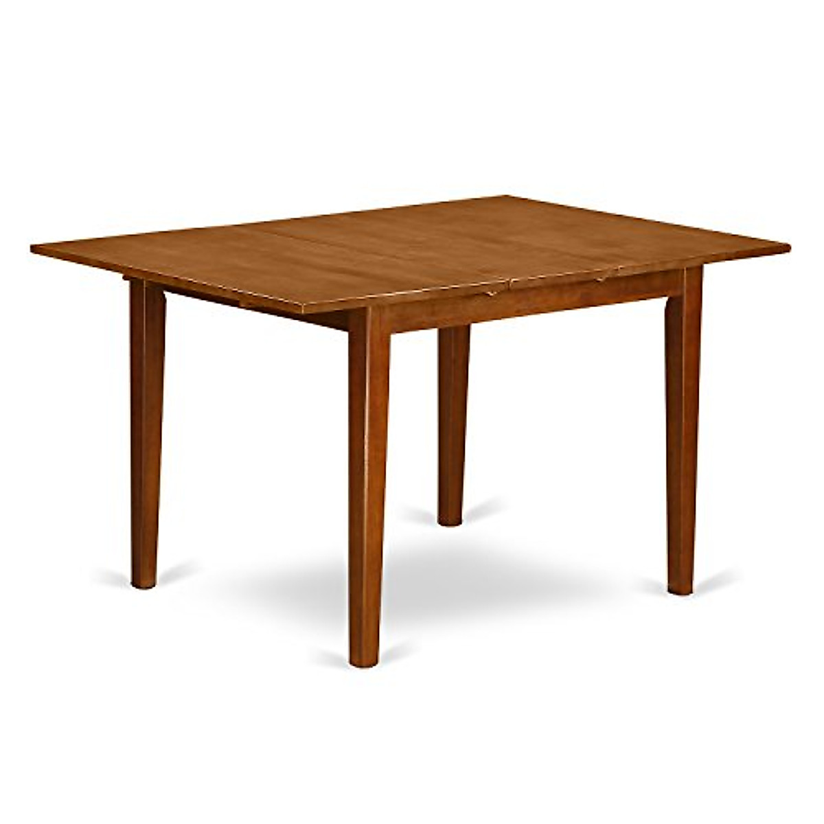 East West Furniture Milan 5 Piece Set Includes a Rectangle Dining Room Table with Butterfly Leaf and 4 Kitchen Chairs, 36x54 Inch, Saddle Brown