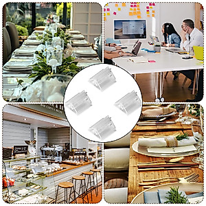 lasuroa 60pcs Place Card Holders, 0.75 Inch Clear Acrylic Business Card Holder Table Number Place Card Holder Game Card Stands for Wedding Photo Displaying Memo Labels Menus