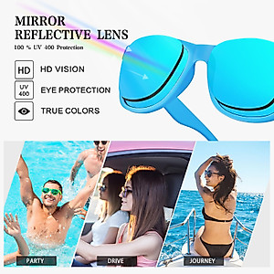 Matcheck 8 Neon Colors Sunglasses Retro Colored Frame Mirrored Lens Glasses Classic Wholesale Bulk Birthday Beach Pool Party Favors Unisex Adult