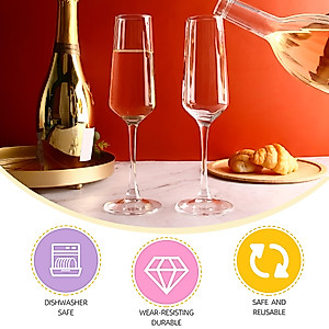 Champagne Glasses Set of 12, Elegant Champagne Flutes, Modern Sparkling Wine Glasses for Home Bar, Wedding, Anniversary, 7.5 oz, Clear