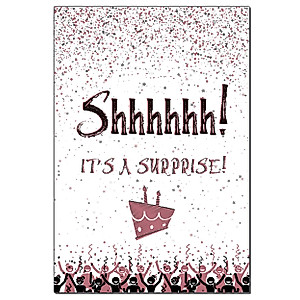 Elcer Surprise Party invitations | It’s a surprise Birthday | Kids and Adults | Fill In Style | Rose Gold & Black | Confetti Streamers Party Invitations | 20 Count With Envelopes | All occasions