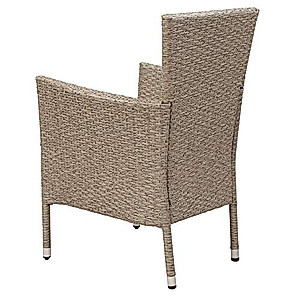 HomSof Outdoor 7-Piece Patio Bar Table Furniture Seating, Brown 7PCS Wicker Dining Set