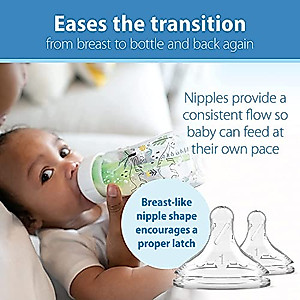 Dr. Brown’s Wide-Neck Baby Bottle Dinosaur Designer Bottles, 9 oz/270 mL, 2-Pack with HappyPaci Pacifiers and Lovey Holder, Triceratops