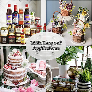 Oungy 4PCS 6 Inch Acrylic Lazy Susan Turntable Rotating Tray with Steel Ball Bearings Clear Turntable Organizer for Table Spice Cake Rack Kitchen Cabinets Monitor