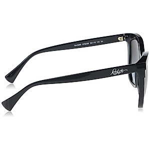 Ralph by Ralph Lauren Women's RA5265 Butterfly Sunglasses, Shiny Black/Gradient Grey, 55 mm