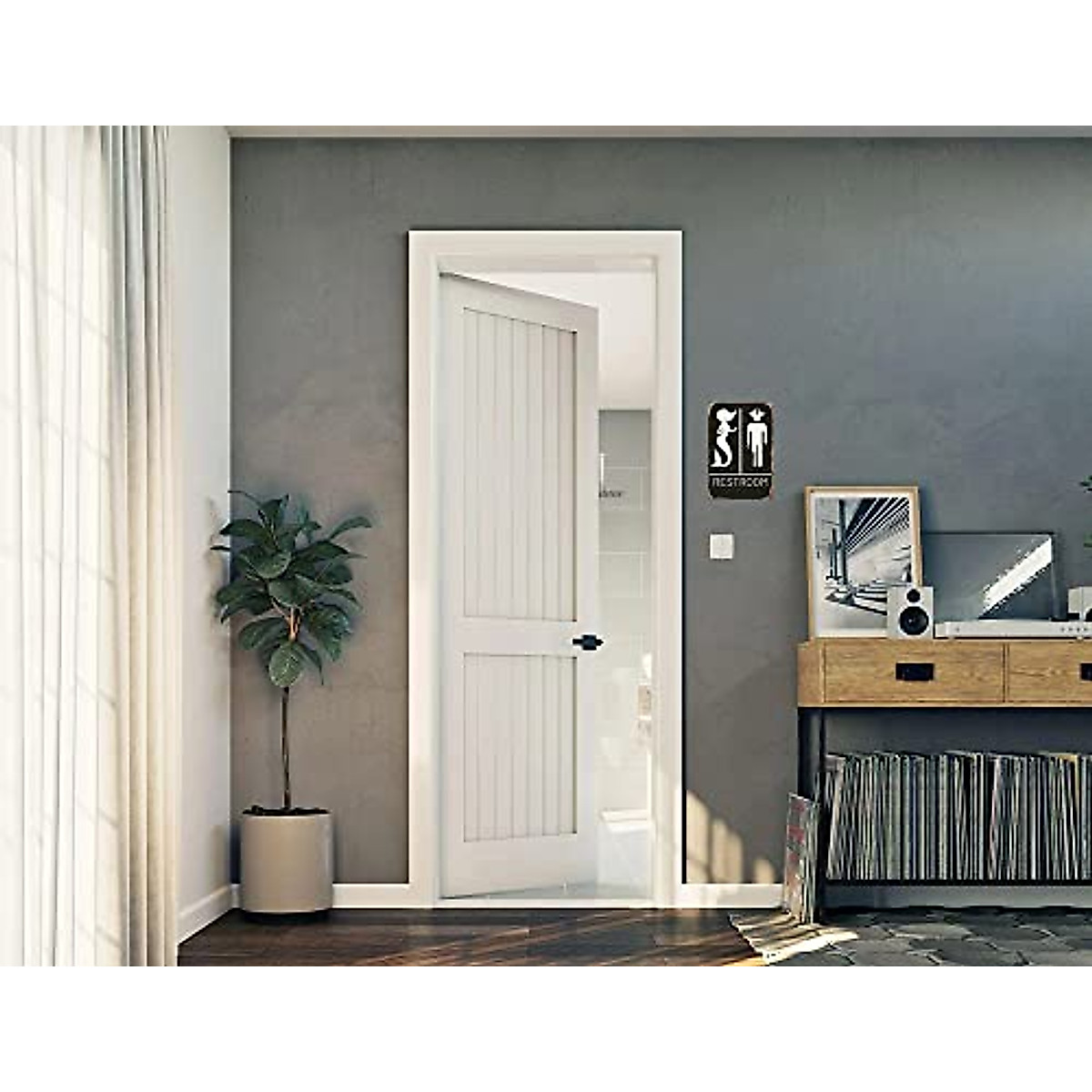 Funny Mermaid Pirate Vintage Restroom Door Sign Bathroom Decor Use For Nautical,Mermaid,Pirate,Beach,Ship Themed Wall Decor 12" * 8" (515)