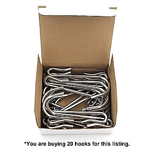 eeZe Rack ST-JH-01 304 Stainless Steel Heavy Duty S Hooks S Shaped Hooks Hangers (20-pack, 304 Stainless)