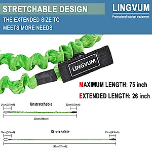 LINGVUM Paddle Leash Stretchable Kayak Paddle Tether Coiled Strap for Kayaking Canoe Leash Rod SUP Board Surfboard, Fishing Poles (Green 6 Feet) 1 Pack