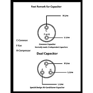 BlueNatHxRPR 60 + 7.5 uF MFD CBB65 Capacitor Air Conditioner Capacitor Round Aluminum Dural Motor Run Capacitor Withstand 450V AC