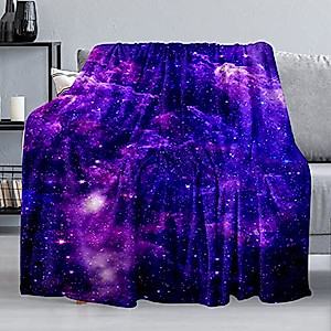 Ultra-Soft Cozy Flannel Fleece Throw Blankets 40"x50", Smooth Warm Fuzzy Plush Blankets for Sofa Bed Kids Adults (Galaxy Solar System Universe Space Astronomy)
