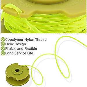 BOOTOP PIN ACFHRL2 Bladed Trimmer Head with AC80RL3 Replacement Spool, AC14HCA Spool Cap Compatible with Ryobi 18V 24V 40V String Trimmer Weed Eater Parts (23 Pack)