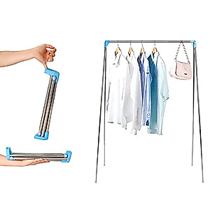 YingXue Portable Foldable Clothes Drying Rack,Space Saving Laundry Rack,Adjustable Size Garment Rack for Dance Costume,Travel,Business,Outdoor,Indoor (Personal Type)
