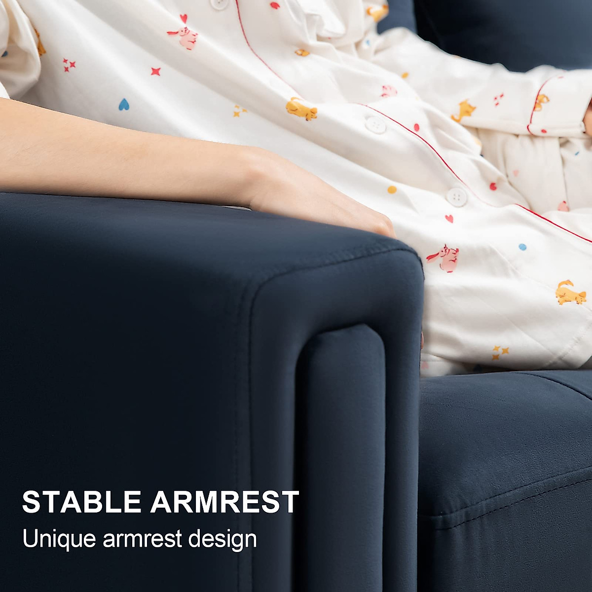 Belffin Velvet Convertible 4-Seat Sectional Sofa with Reversible Chaise L Shaped Sofa Couch Furniture Sets Sectional Couch with Storage Ottoman Blue