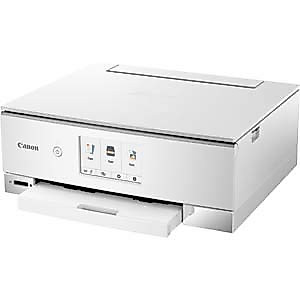 Canon TS8220 Wireless All in One Photo Printer with Scannier and Copier, Mobile Printing, White, Works with Alexa