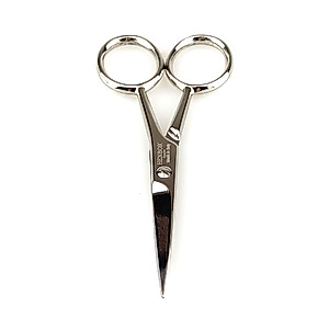 Henbor Italy Mustache & Beard Scissors - Premium Nickel Plated Special C45 Carbon Steel Professional Grooming Tool Mustache and Beard Hair Care | Handcrafted in Premana Italy |