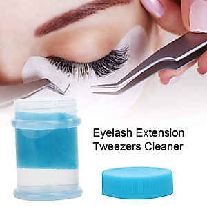 Tweezer cleaner, cleaning solution for eyelash extensions. Tweezer liquid remover and eyelash curler. Cleaner for eyelash extensions. Use sponge ball cleaning tool