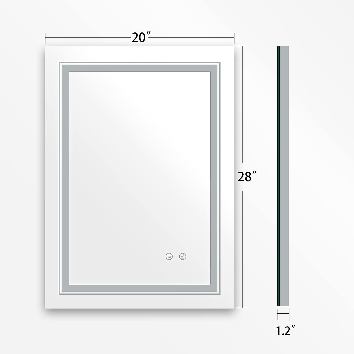 FRALIMK LED Bathroom Vanity Mirror 20x28 Inch Lighted Bathroom Wall Mirror, Dimmable Lights (3 Modes), Anti-Fog, Horizontal, Vertical