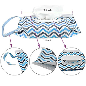 Baby Wipes Dispenser, On-The-Go Wipes Dispenser ,Portable Wet Reusable Refillable Wipe Holder Container for Diaper Bag Lightweight Travel Wipe Pouch Cases