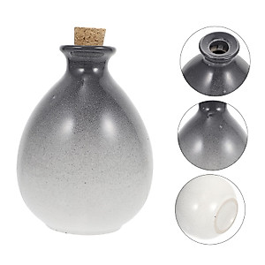 UPKOCH Corked Wine Bottle Wine Jar Soy Sauce Ceramics Cork Sake