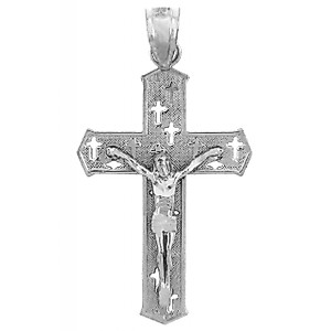 Claddagh Gold Religious Jewelry 925 Sterling Silver Crucifix Charm Pendant