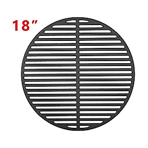18 3/16" Grill Grate for Big Green Egg Grate, Large Egg, Vision Grill Parts B-11N1A1-Y2A, C4F1F1SB, VGKSS-CC2, 5-CR4C101 & Other 18" Kamado Grills, for Matte Cast Iron Big Green Egg Large Accessory