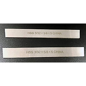 Set of 2 HSS Blades 3/32" x 5/8" x 5" for Lathe Parting Cut off Blade