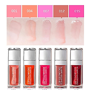 Aaiffey Hydrating Plumping Lip Glow Oil Moisturizing Lip Tint Transparent Oil Lip Care Non-sticky Glossy Lip Glow Fresh Texture Primer Lip Balm (Raspberry)