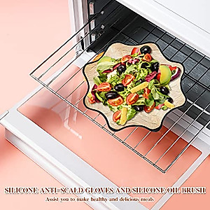 6Pcs Large-Nonstick Tortilla Shell Maker, DSVENROLY 8.4-inch Taco Salad Bowl Pans Makers Set with Silicone Gloves & Basting Brush, Carbon Steel Fluted Tortilla Shell Pan Baking Molds for Kitchen