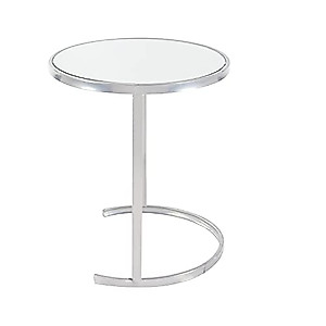 Deco 79 Metal Nesting Accent Table with Mirrored Glass Top, Set of 3 21", 19", 17"H, Silver