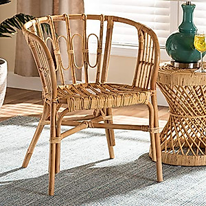 bali & pari Luxio Modern and Contemporary Natural Rattan Dining Chair