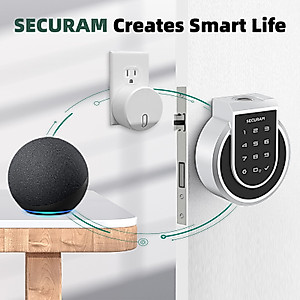 SECURAM Smart Hub, Wi-Fi Bridge for SECURAM Touch Smart Lock Deadbolt with Fingerprint for Remote and Voice Control, Works with iOS and Android