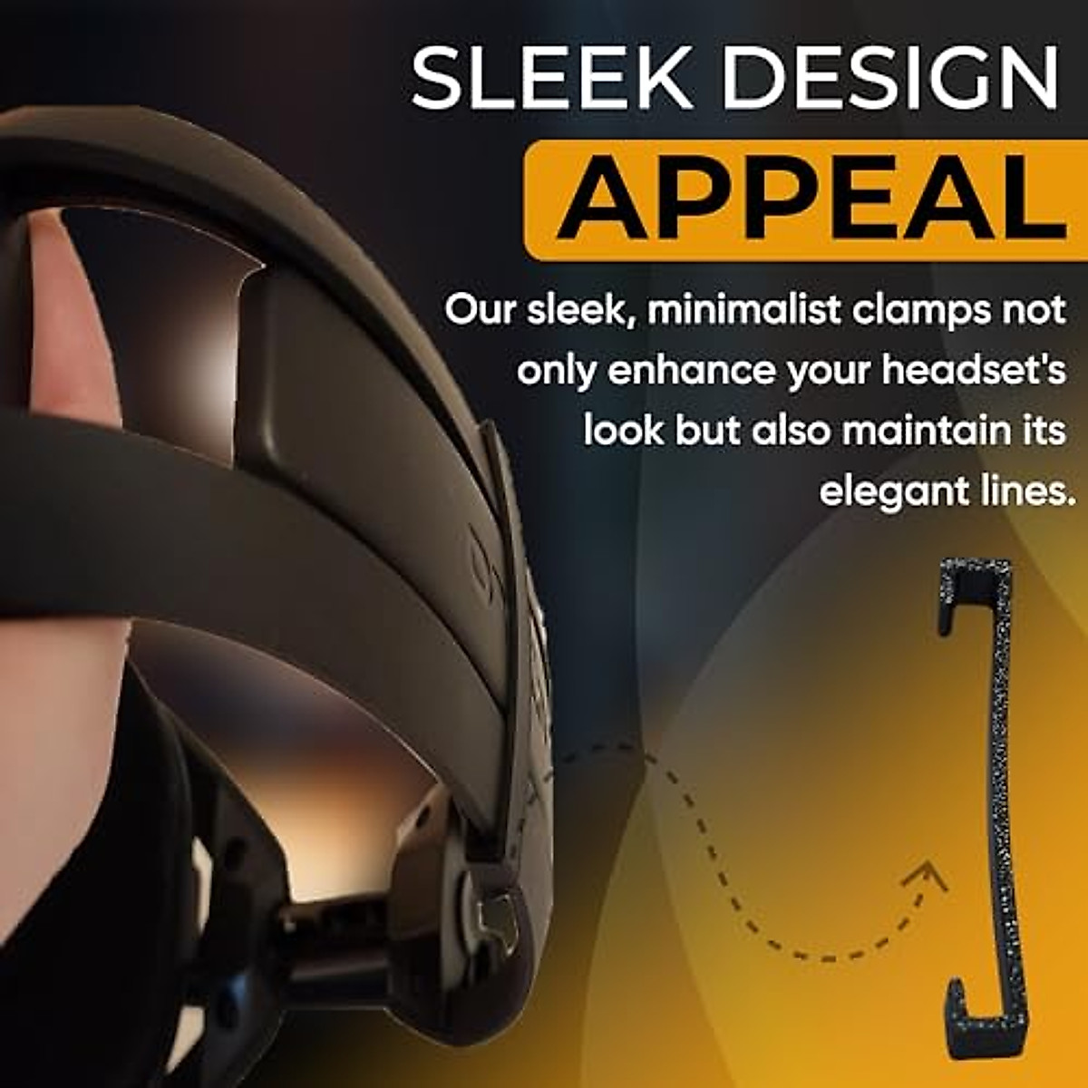 SplashNColor A50 Support Brace Clamps Upgrade for Cushion - Enhance Your Headphone Comfort with Durable and Secure Fit - Compatible with Astro A50 Gen. 4 and Mod Kit - 2 Pack Black