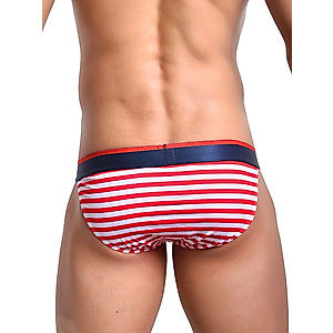 Evankin Mens's Briefs,Soft Sexy Underwear USA American Flag Boxers Briefs(28,L)