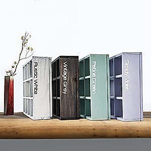 Crystal Holder Display Shelf - Rustic Wall Mounted Shelf for Farmhouse Décor with Chicken Wire for Spices, Rocks, Countertop Organizer, Shadow Box (Rustic White)