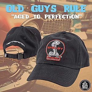 OLD GUYS RULE Hat, Baseball Cap for Men | Shelby Cobra – Aged to Perfection | for Dad, Husband, Grandfather | Dark Grey