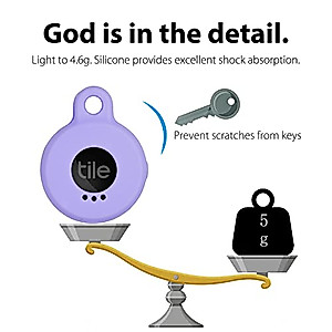 Silicone Case for Tile Sticker 2022 with Keychains, 2 Pack Anti-Scratch Protective Cover with Carabiner (Pink/Purple)