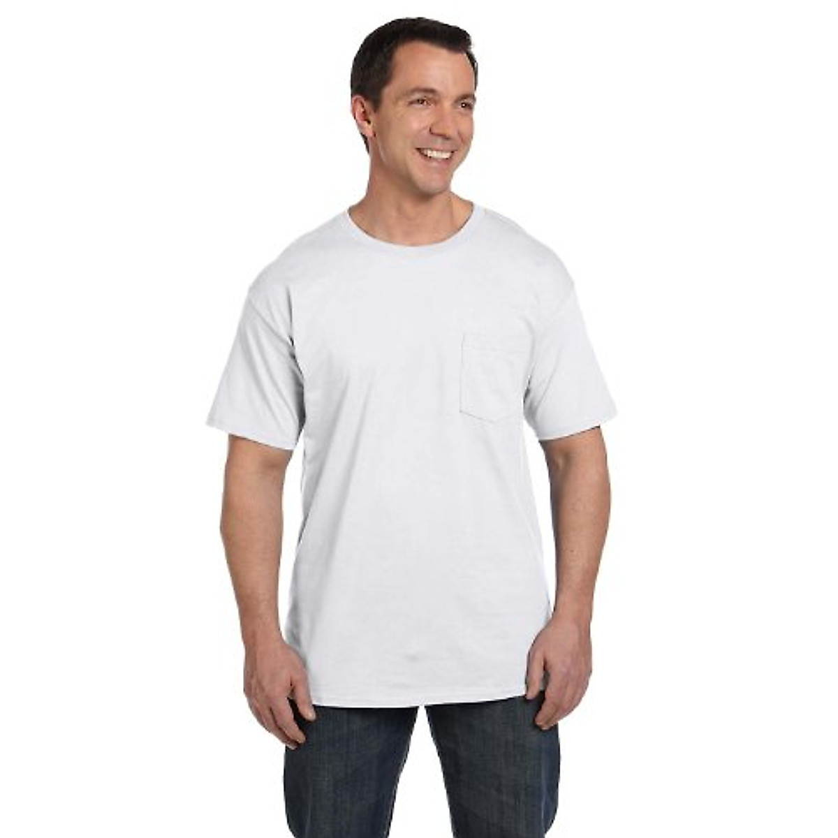 Hanes Beefy-T Men`s Pocket T-Shirt White