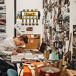 Power Tool Organizer, 3 Layers Wall Mount Drill Rack，Garage Wall Organizer with Shelf，Heavy Duty Garage Tool Organizer for Workshop, Tool Room, Garage, Utility Storage Rack.