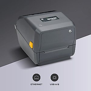 ZEBRA ZD421 Thermal Transfer Desktop Printer 300 dpi Print Width 4-inch USB Ethernet ZD4A043-301E00EZ