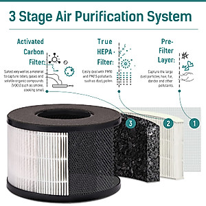 Slevoo Air Purifiers for Bedroom Pets in Home, 2024 New Upgrade H13 True HEPA Air Purifier with Fragrance Sponge, Effectively Clean of Dust, Smoke, Pets Dander, Pollen, Odors, Black, 2 Packs, White