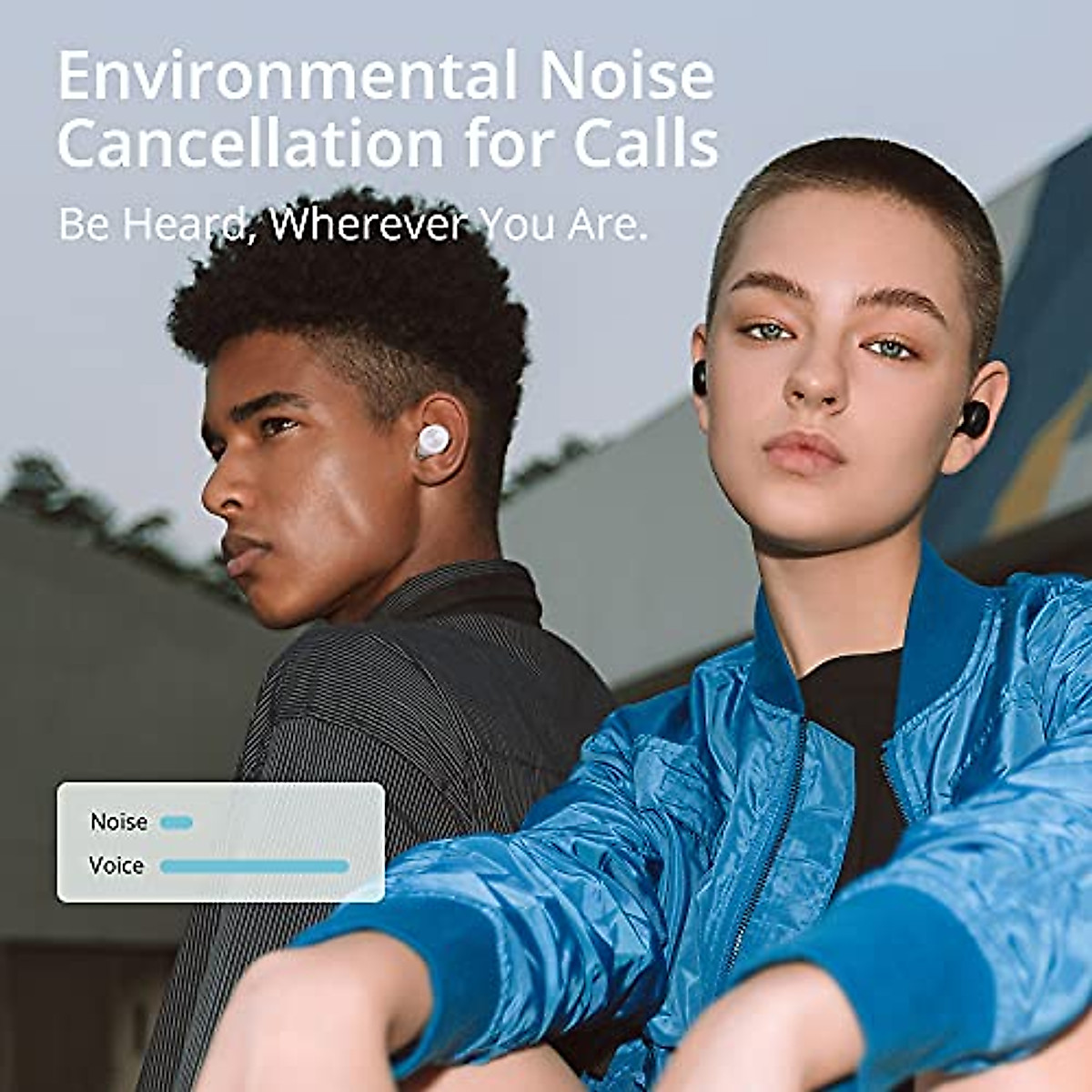 DIZO GoPods D Bluetooth Earbuds Wireless Headphones, Clear Calls, Environmental Noise Cancellation, Deep Bass Boost, Waterproof Stereo TWS Earphones, Touch Control, Low Latency, Sports Headsets Black