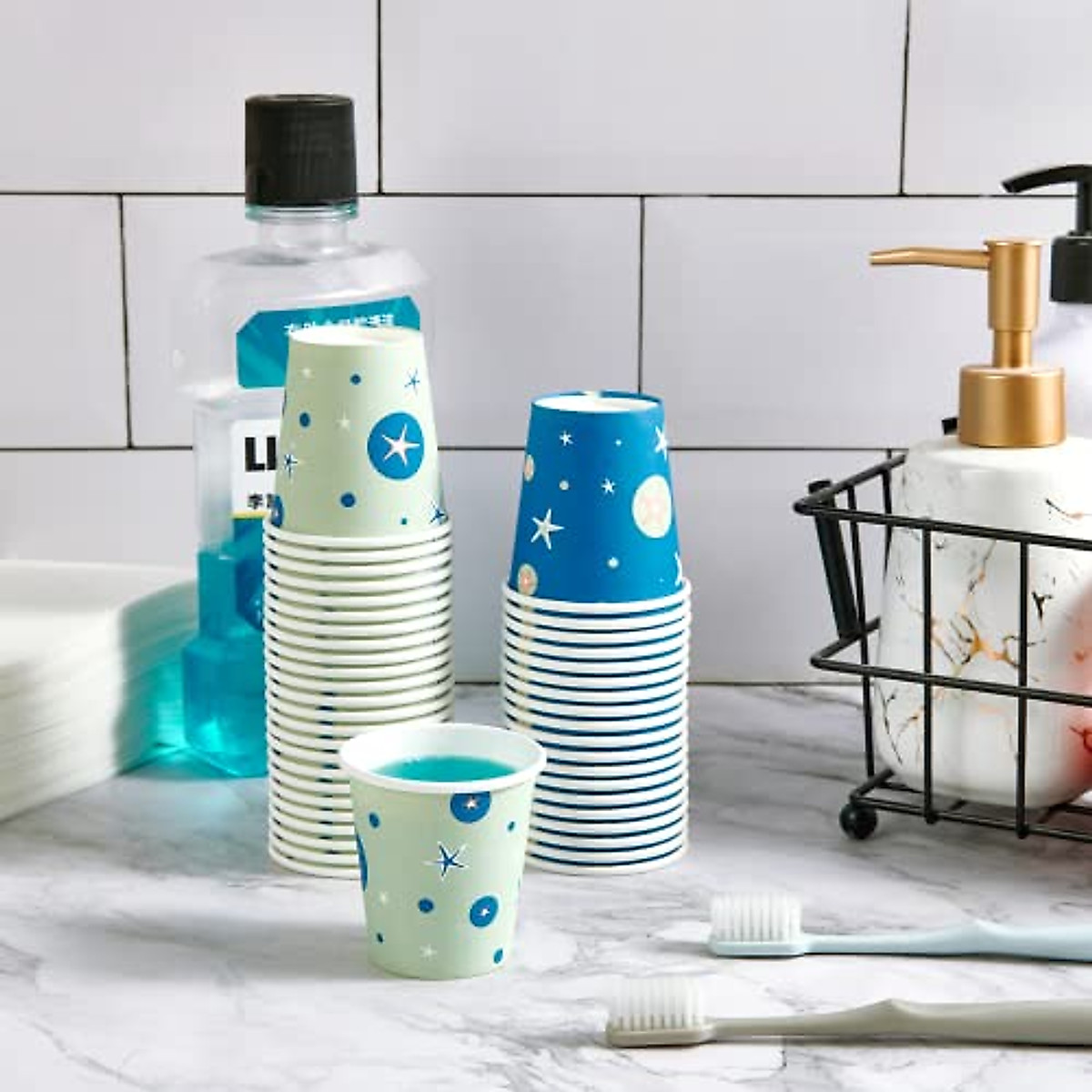 TV TOPVALUE 600 Pack 3 oz Disposable Paper Cups, Paper Bathroom Cups, Small Mouthwash Cups, Espresso Cups, Snack Cups for Party Picnic Travel and Events