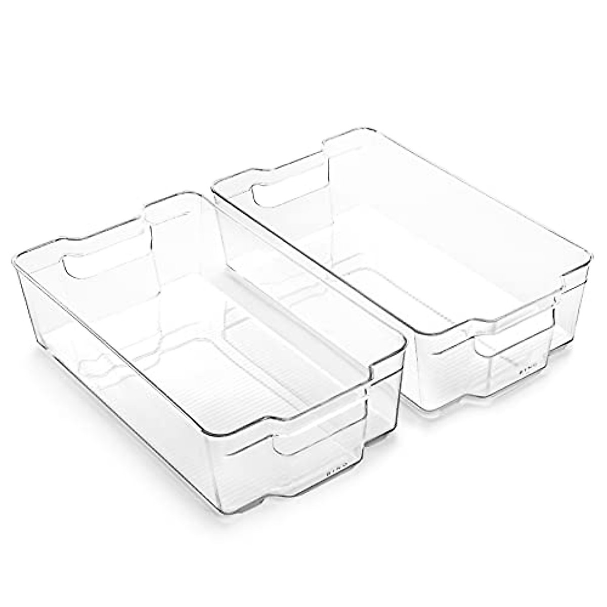 BINO | Stackable Storage Bins, X-Large - 2 Pack | THE STACKER COLLECTION | Clear Plastic Storage Bins | Built-In Handle | BPA-Free | Containers for Organizing Kitchen Pantry | Multi-Use Organizer Bins
