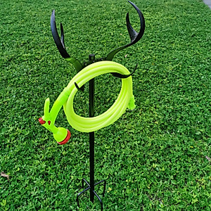 BSTWISH Iron Antler Hose holder - Decorative Hose Butler Hose Reel - Antler Hose Stand Hanger, Heavy Duty Reindeer Water Hose Rack