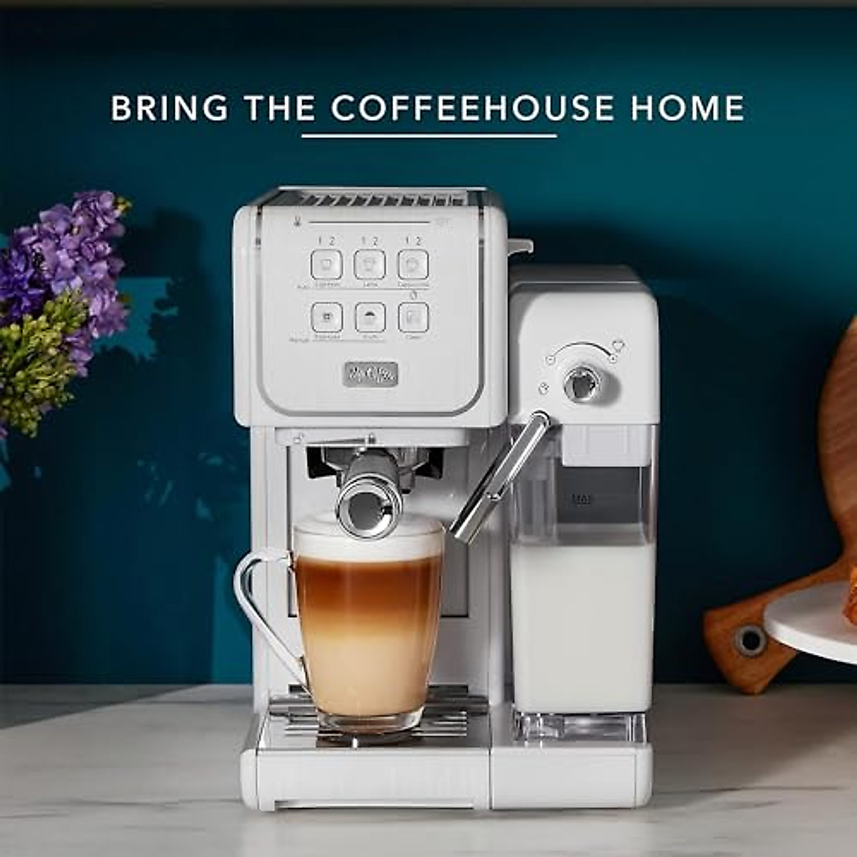 Mr. Coffee One-Touch CoffeeHouse - Espresso, Cappuccino, and Latte Maker, with Easy Serving Espresso (ESE) Pod compatibility - White