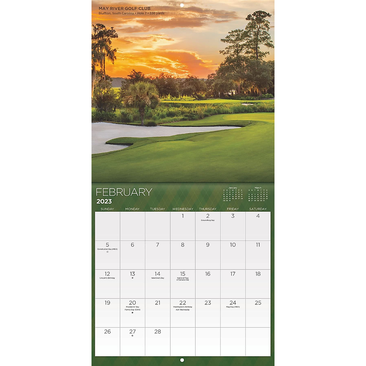 2023 Sports Illustrated Golf Courses Wall Calendar