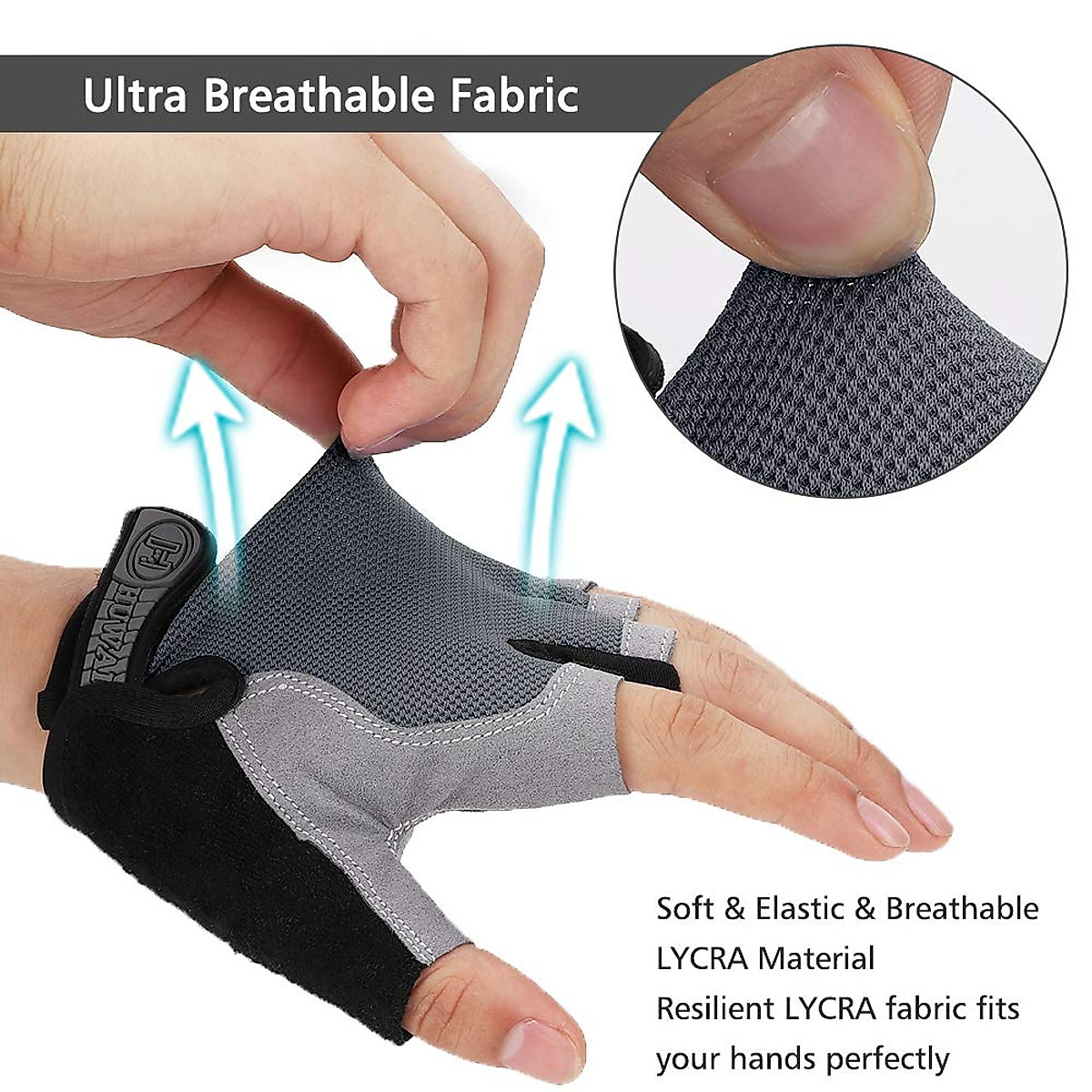 Accmor Cycling Gloves for Men Women, Bike Gloves Half Finger Road Bike MTB Gloves, Anti-Slip Shock-Absorbing Glove for Fitness Cycling Outdoor Sports